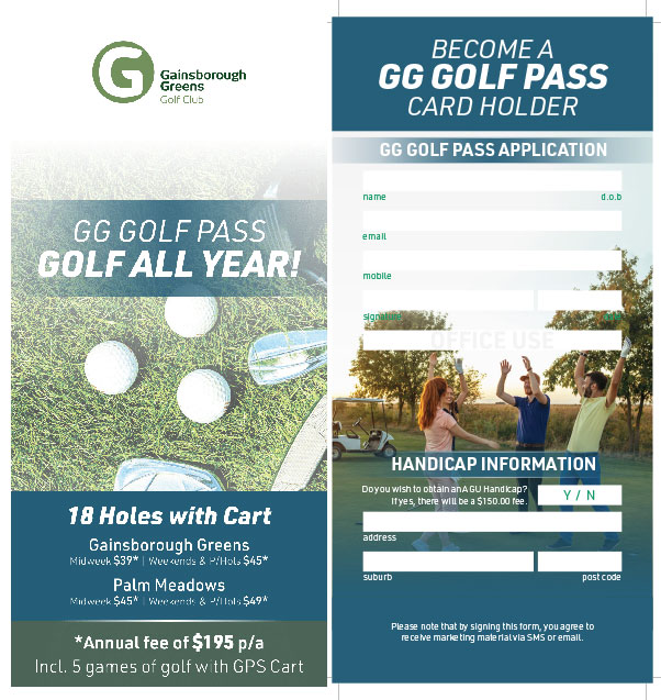 GG Golf Pass - $195 p.a.